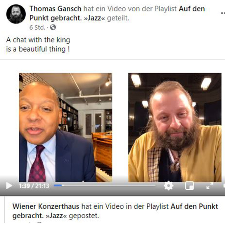 Virtual conversation between Wynton Marsalis & Thomas Gansch from Sun ...